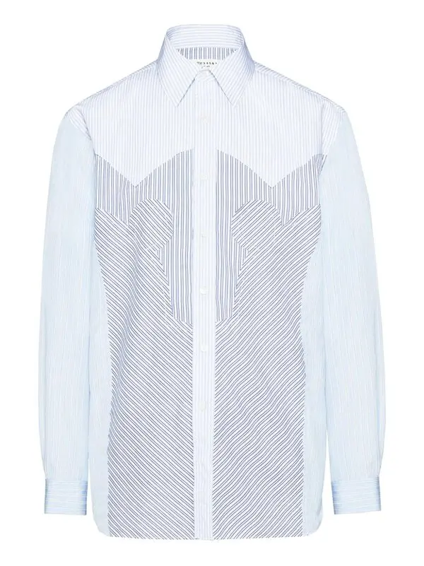 MAISON MARGIELA Yoke Striped Shirt - Blue