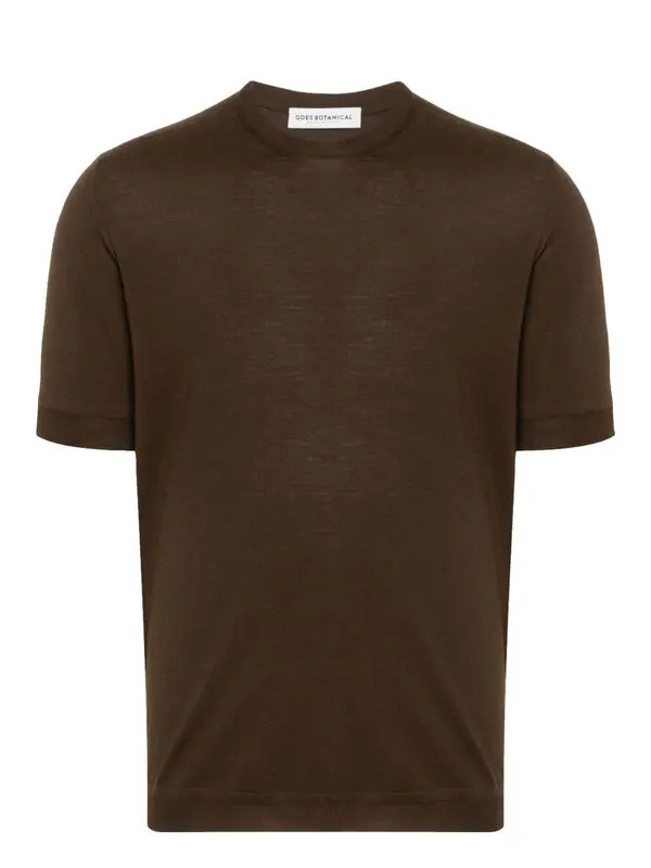 GOES BOTANICAL Knitted Merino T-shirt - Brown