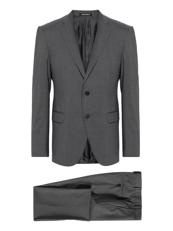 Emporio Armani Single-breasted Virgin Wool Suit - Grey