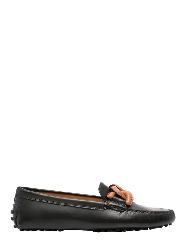 TOD'S City Gommino Leather Loafers - Black