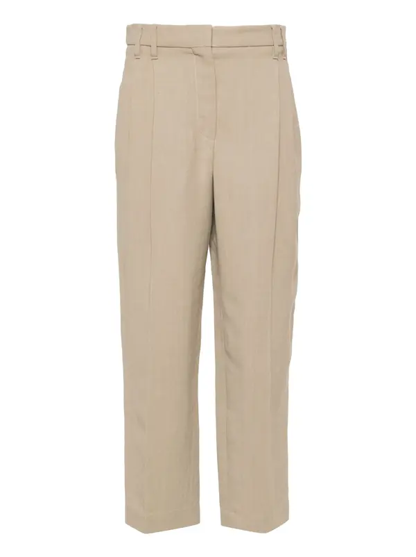 Brunello Cucinelli Cropped Tapered Trousers - Neutrals