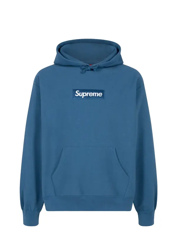 Supreme Box Logo Cotton Hoodie - Blue