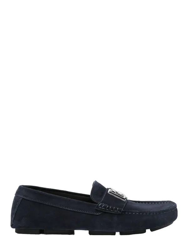 Dolce & Gabbana Logo-lettering Loafers - Blue