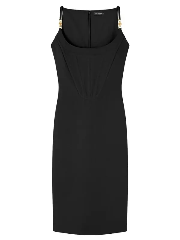 Versace Medusa-strap Corset-style Dress - Black