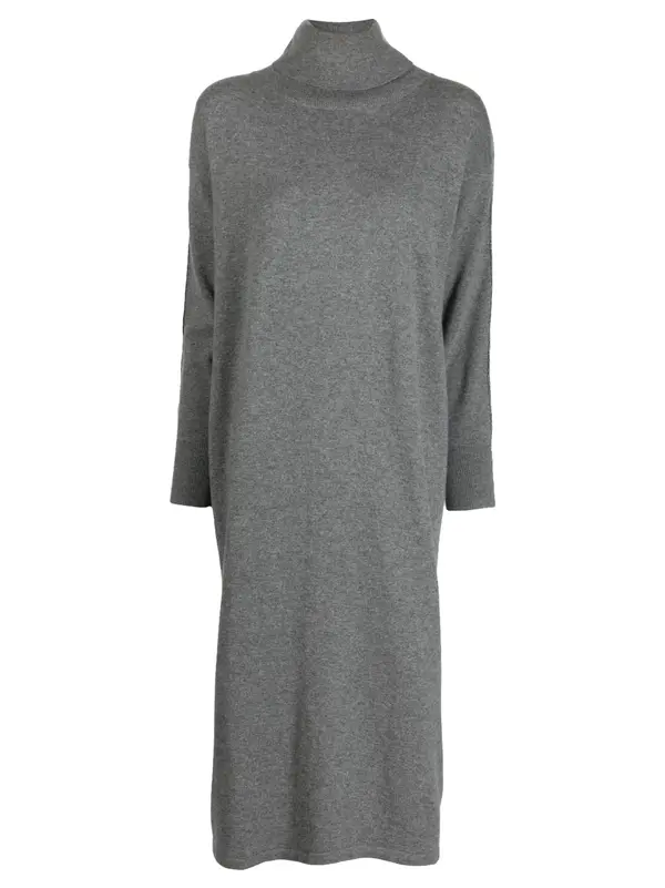 N.peal Roll-neck Cashmere Midi Dress - Grey