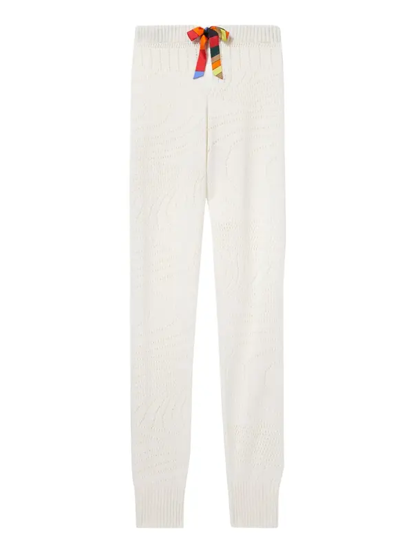 Emilio Pucci Pointelle-knit Cashmere Track Pants - White