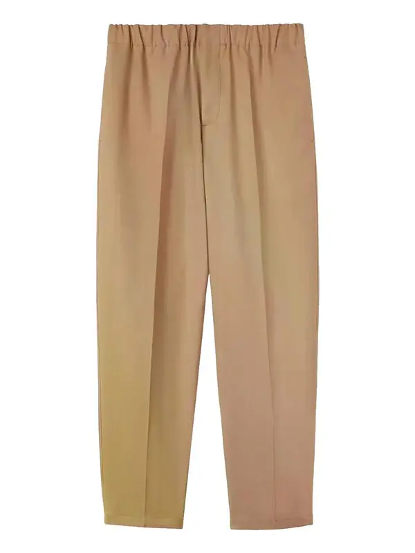 JIL SANDER Elasticated-waistband Tapered Trousers - Brown