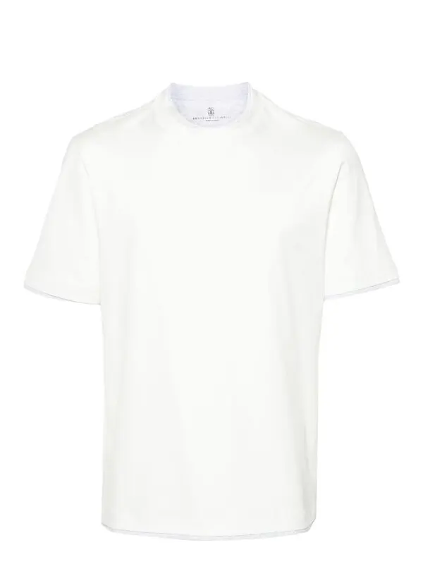 Brunello Cucinelli Layered Cotton T-shirt - White