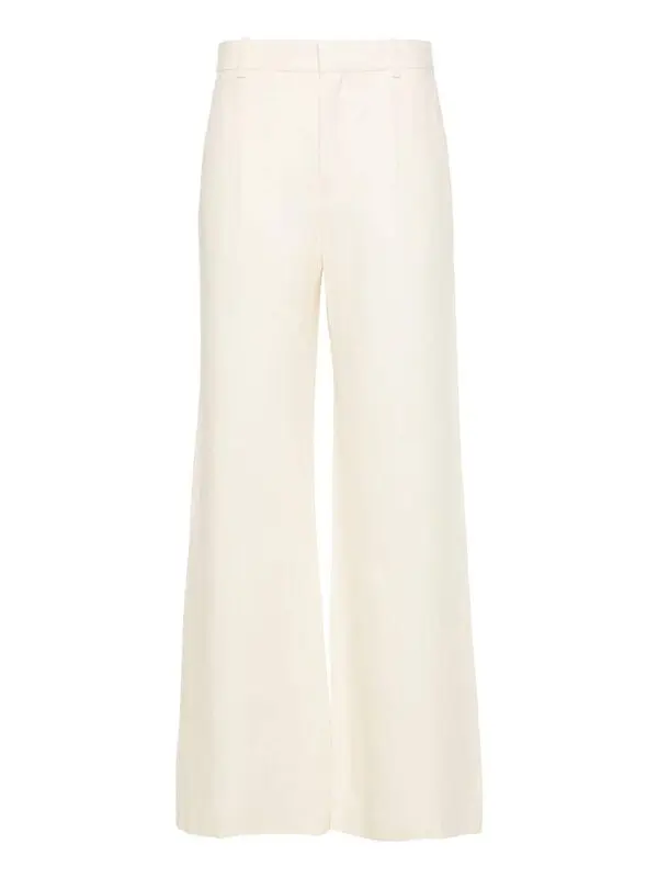 Chloé Wide-leg Linen Trousers - Neutrals