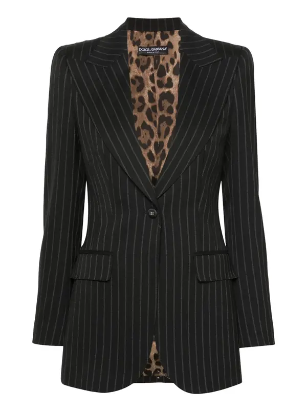 Dolce & Gabbana Pinstriped Single-breasted Blazer - Black
