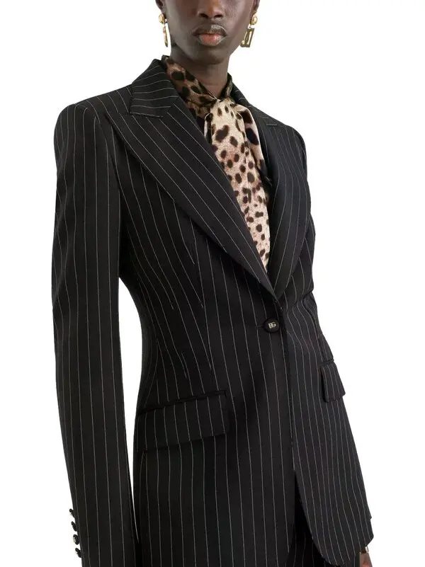 Dolce & Gabbana Pinstriped Single-breasted Blazer - Black