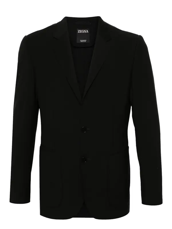 Zegna Poplin Wool Blazer - Black