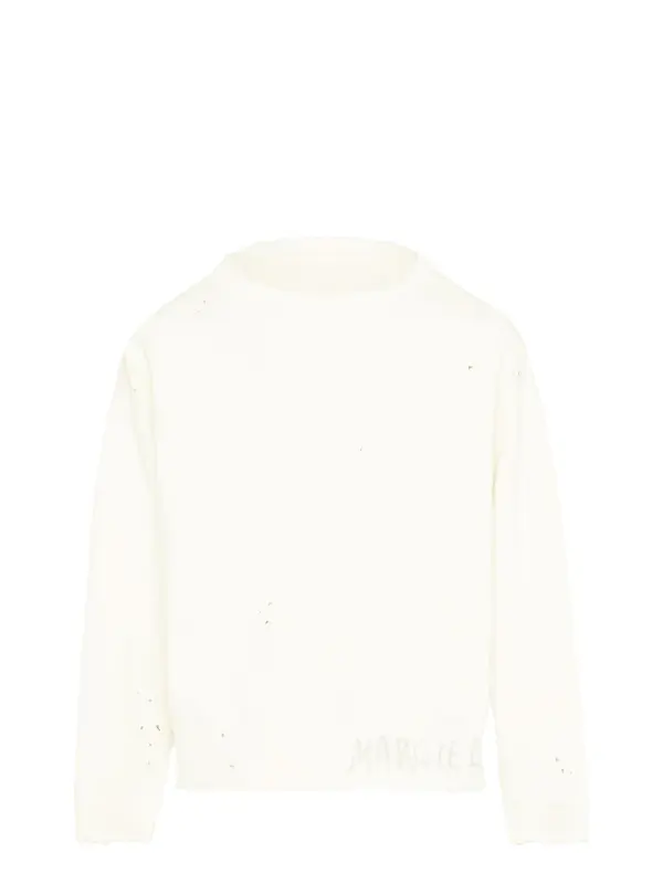 MAISON MARGIELA Handwritten Cotton Sweatshirt - White