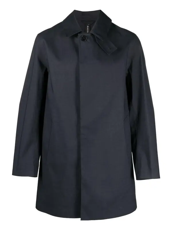 Mackintosh Single-breasted Cotton Coat - Blue