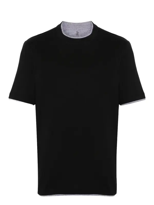 Brunello Cucinelli Layered-effect T-shirt - Black