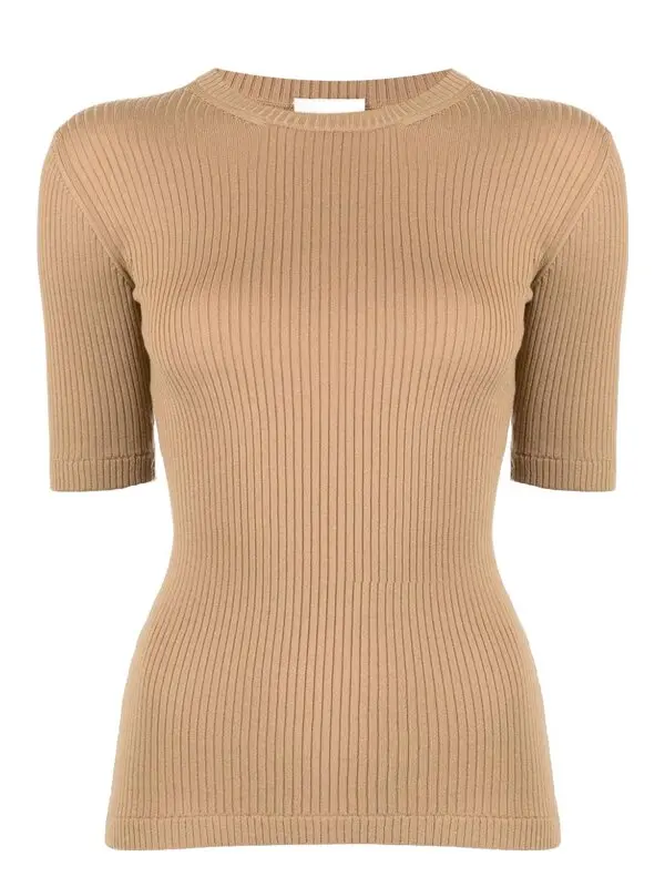 Khaite The Ange Rib-knit Top - Brown
