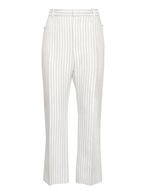 TOM FORD Striped Straight-leg Trousers - White