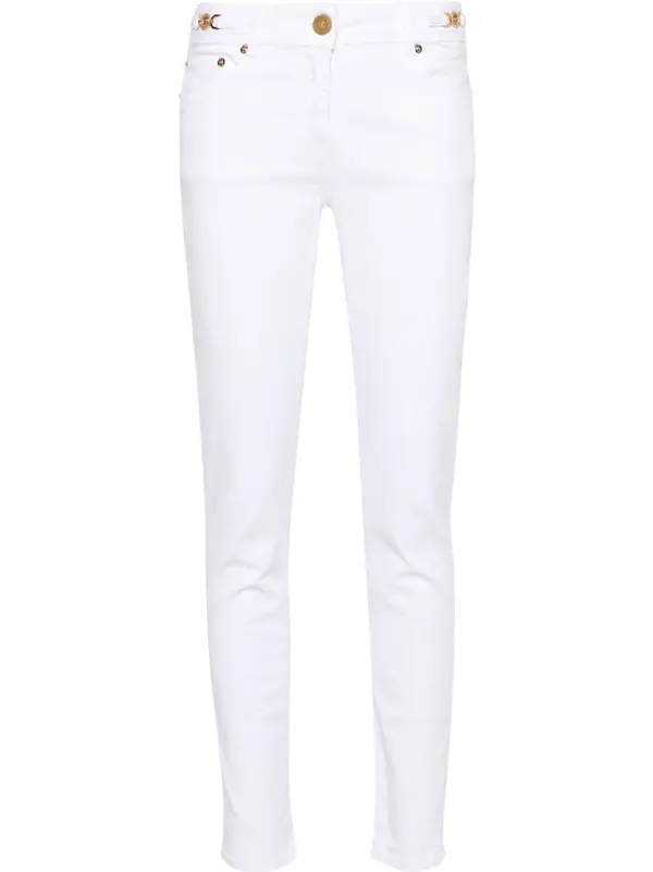 Versace Medusa-plaque Skinny Jeans - White