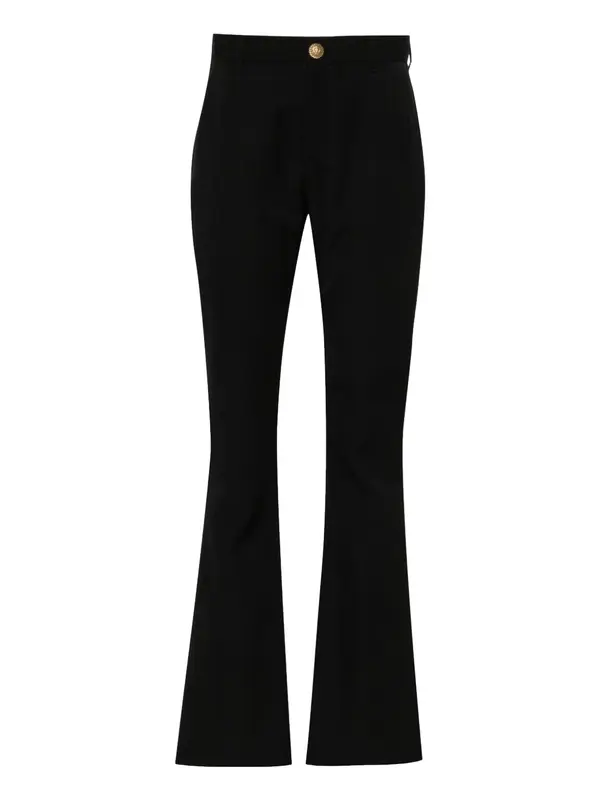 Balmain Twill Flared Trousers - Black