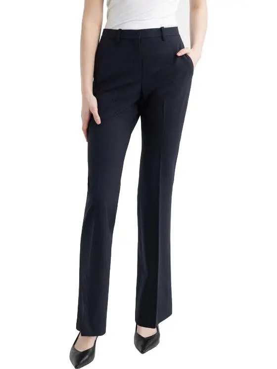 Theory Stretch Wool Trousers - Deep Navy