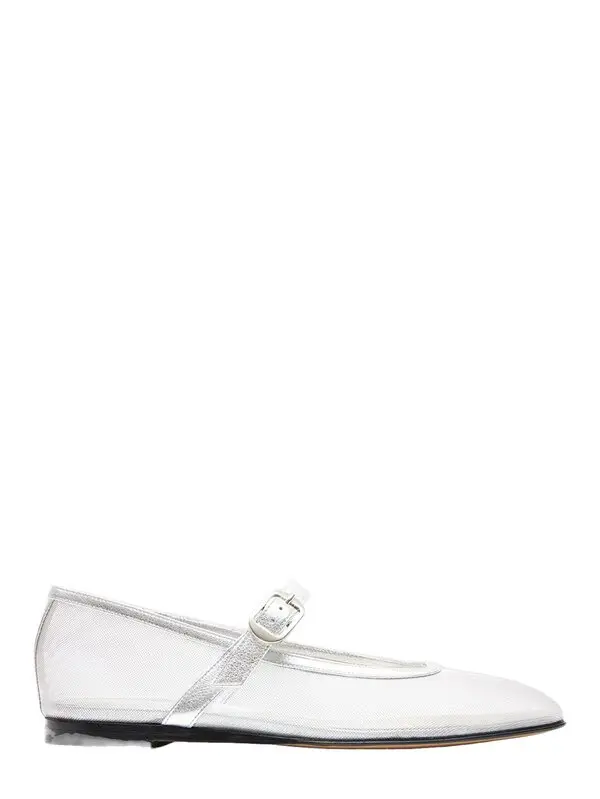 Le Monde Beryl Mesh Mary Jane Ballerina Flats - Silver