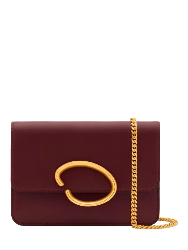 Oscar De La Renta Saffiano Leather Pochette - Red