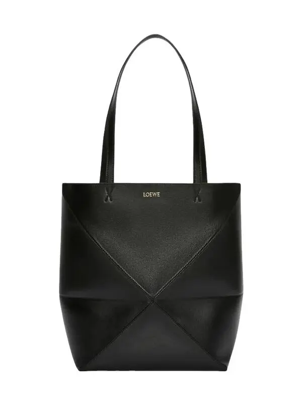 Loewe Luxury Puzzle Fold Tote Bag - Black