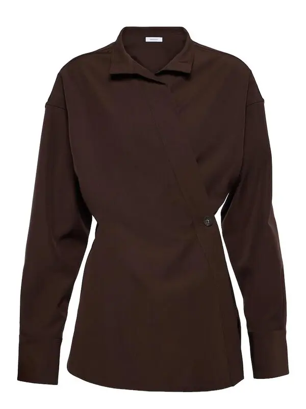 FERRAGAMO Wrap Shirt - Brown