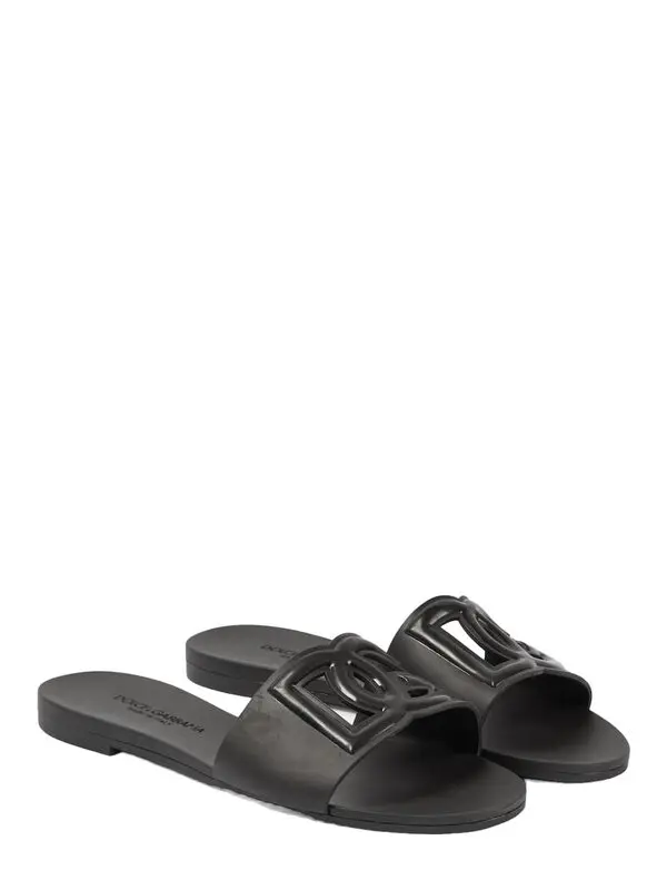 Dolce & Gabbana Dg Cutout Slides - Black