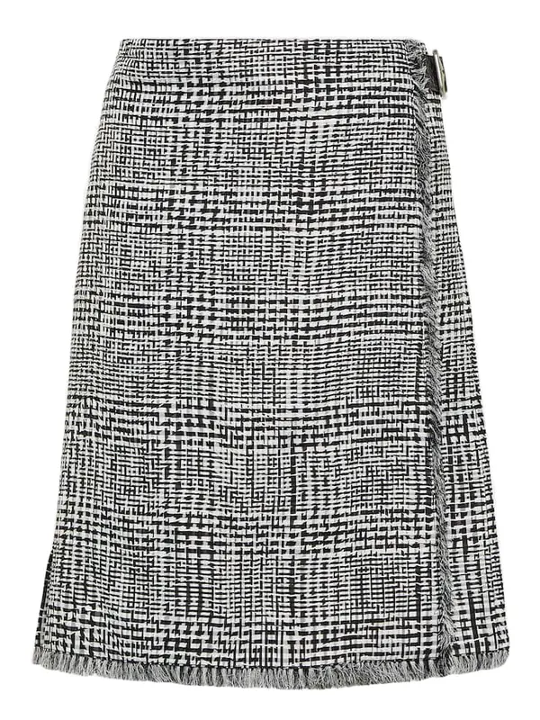 Burberry Houndstooth High-rise Wrap Skirt - Multicoloured