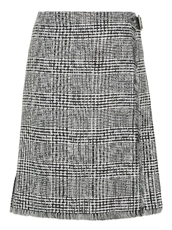 Burberry Houndstooth High-rise Wrap Skirt - Multicoloured