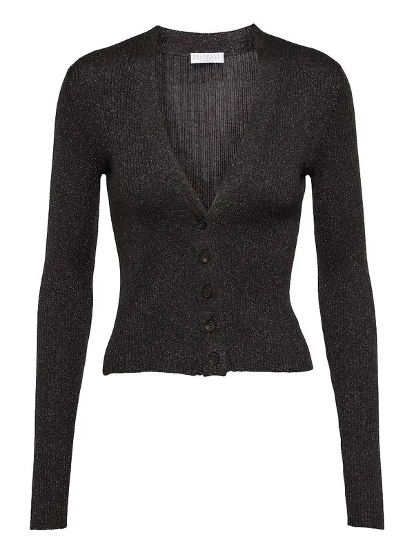 Brunello Cucinelli Cashmere And Silk-blend Cardigan - Black