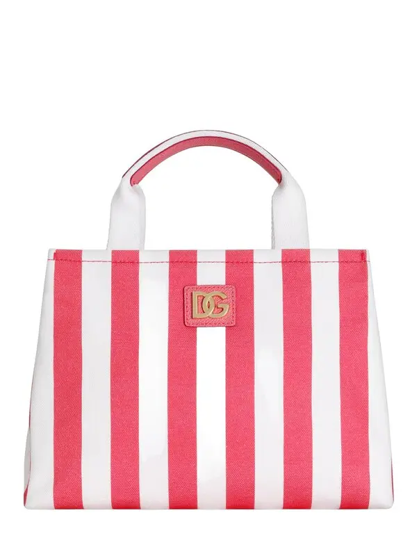 Dolce & Gabbana Striped Canvas Handbag - Multicolor
