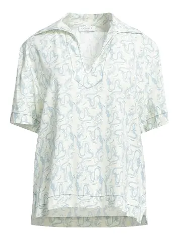 Sandro Jacquard Satin Top - White