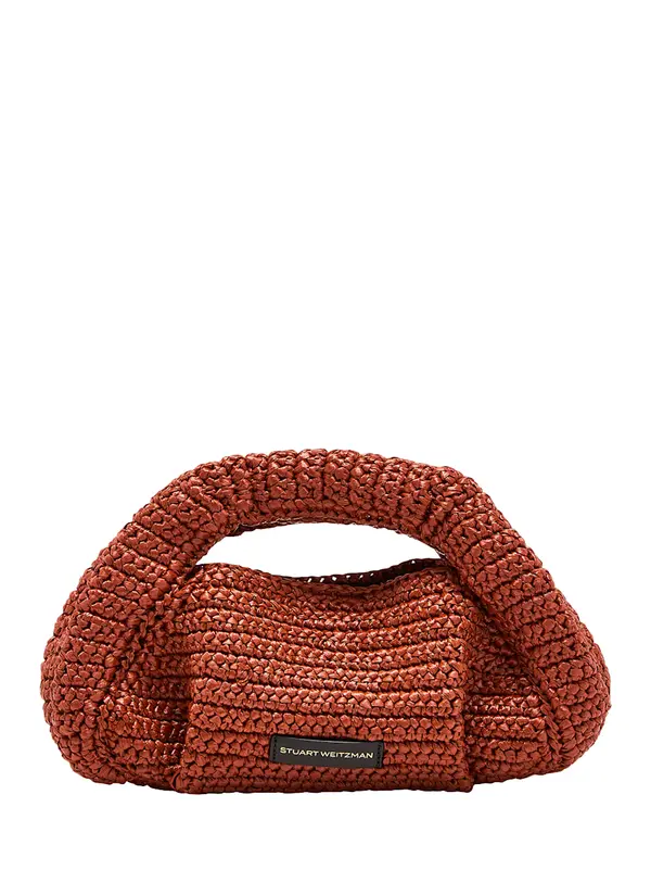 STUART WEITZMAN The Moda Mini Raffia Bag - Terracotta Dark Brown