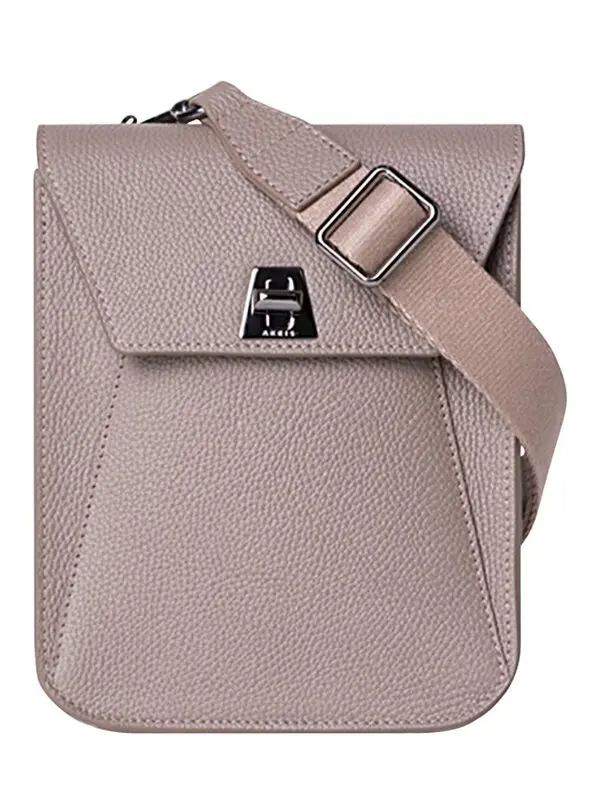Akris Anouk Mini Leather Messenger Bag - Taupe