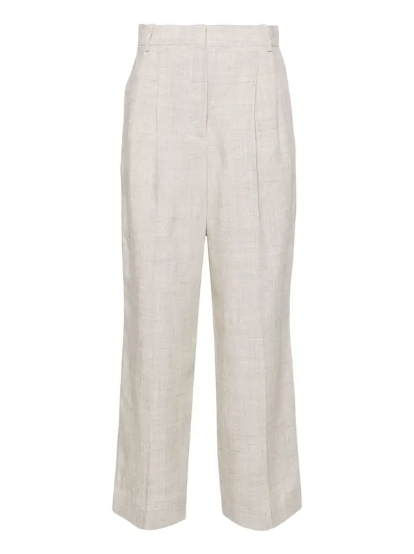 RÓHE Pleated Wide-leg Trousers - Neutrals
