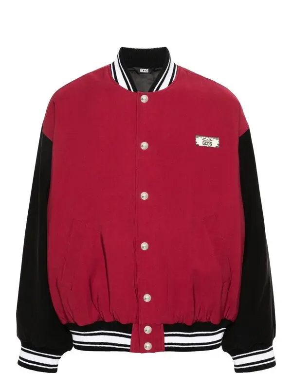 Gcds Sunny Varsity Bomber Jacket - Red