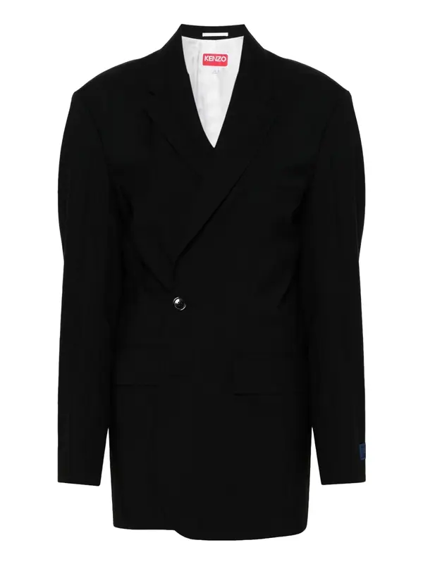 Kenzo Double-breasted Tailored Blazer - Black