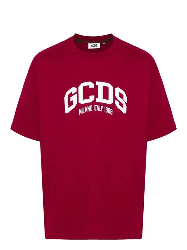 Gcds Logo-appliqué T-shirt - Red