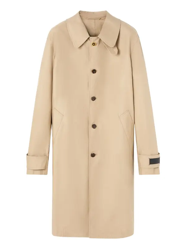 Versace Single-breasted Cotton Coat - Neutrals