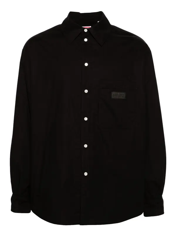 Kenzo Logo-patch Padded Shirt Jacket - Black