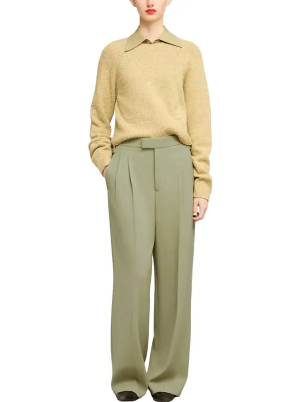 Ami Straight-leg Twill Trousers - Green