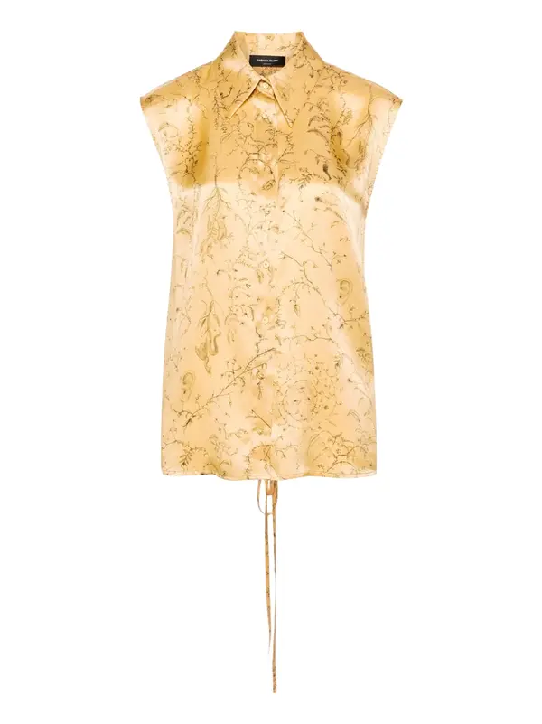 Fabiana Filippi Floral-print Silk Top - Yellow