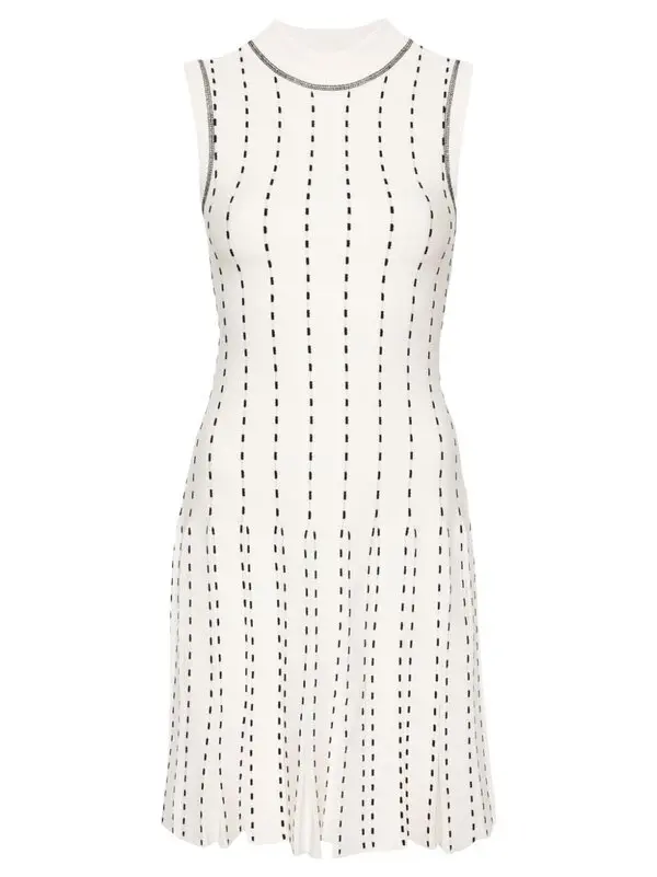 Simkhai Contrast-stitch Pleated Minidress - White