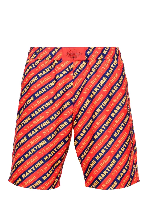 Martine Rose Logo-print Swim Shorts - Red