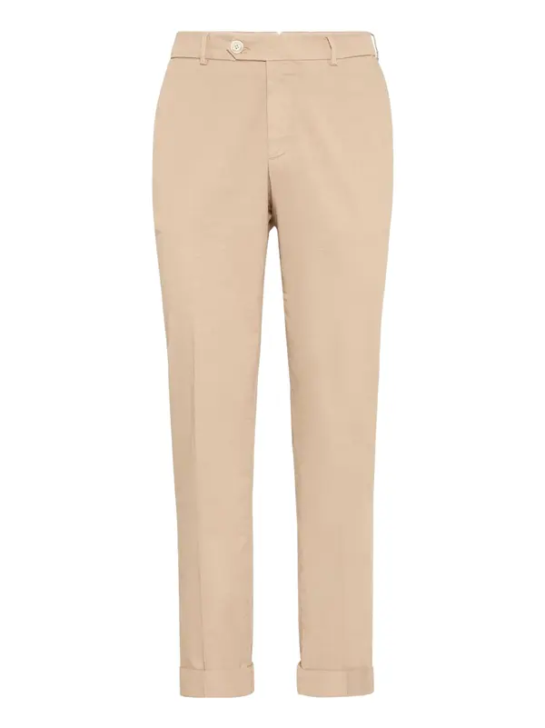Brunello Cucinelli Cotton Chino Trousers - Neutrals
