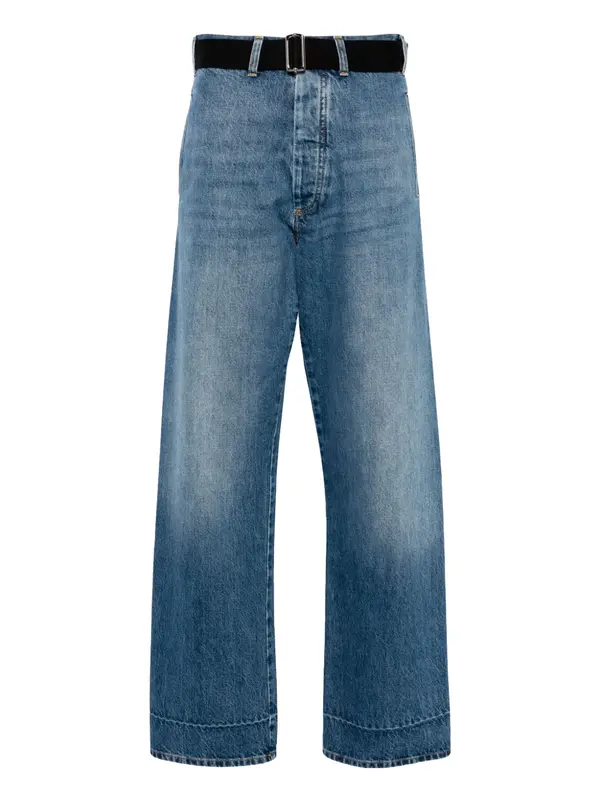 Plan C High-rise Wide-leg Jeans - Blue