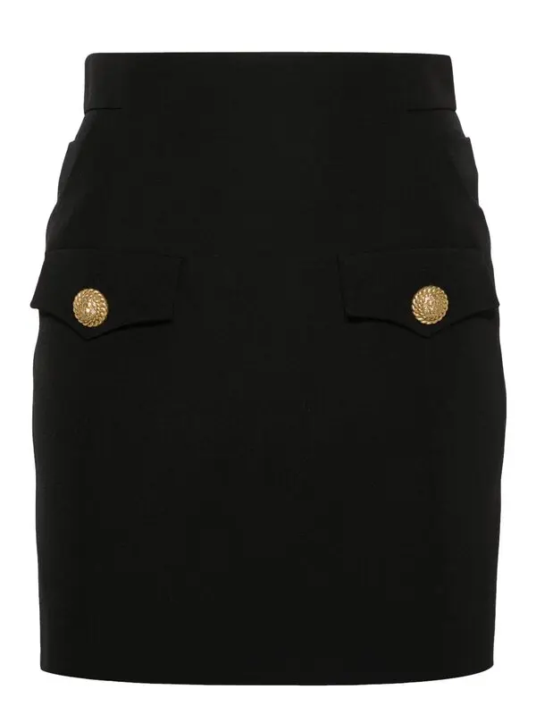 Balmain Virgin Wool Mini Skirt - Black
