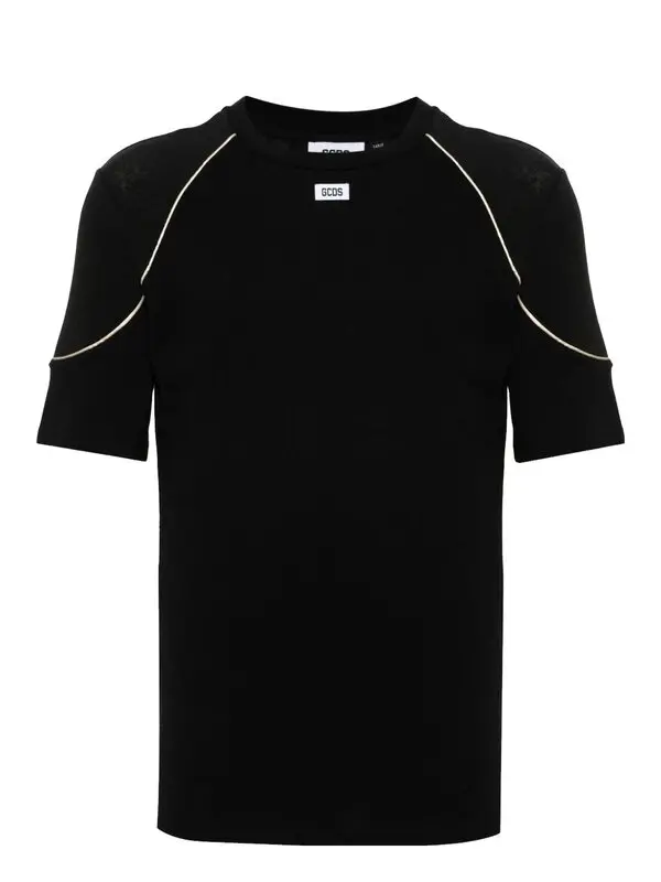 Gcds Comma Cotton T-shirt - Black